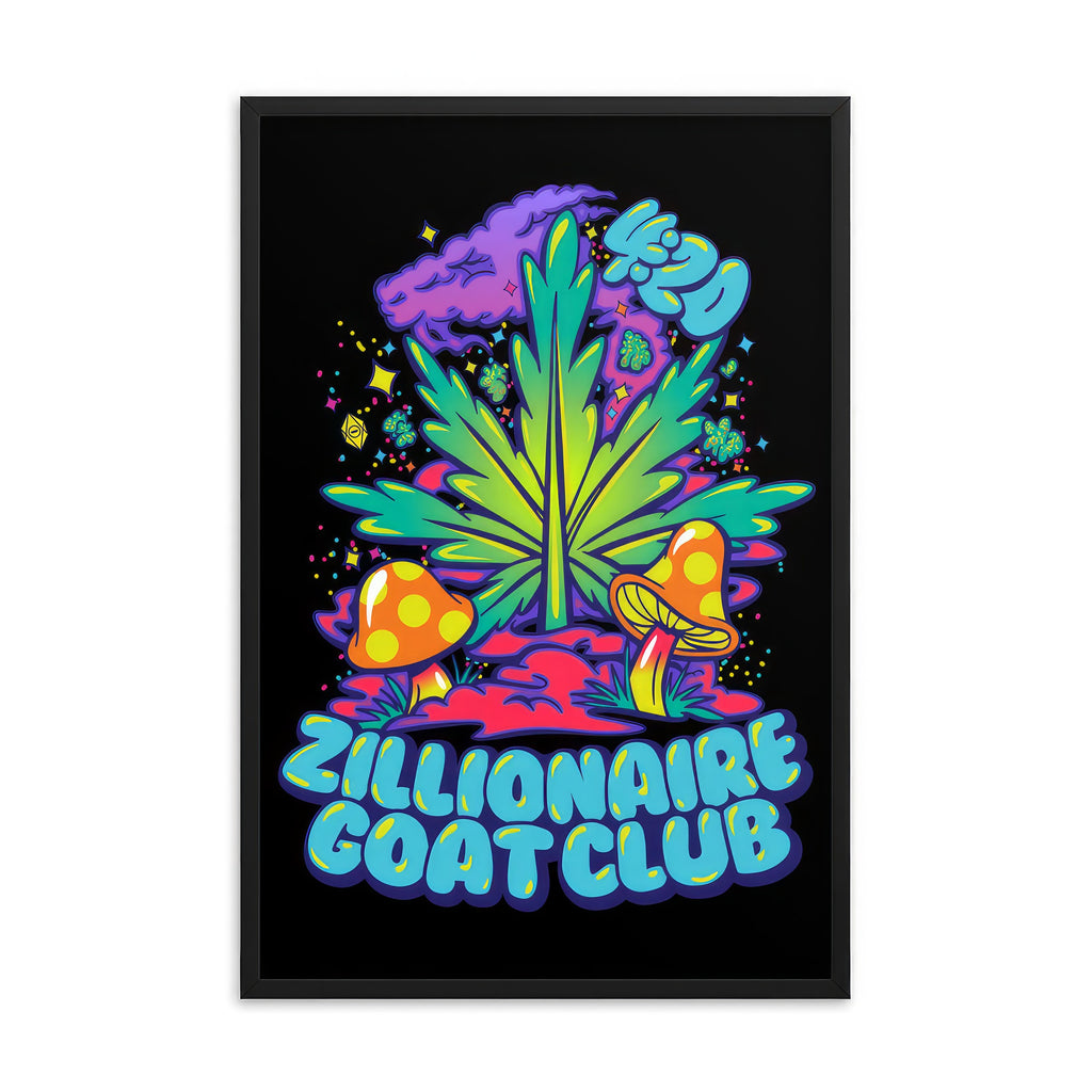 ZGC Blacklight Art Print ⬥ Framed – Zillionaire Goat Club